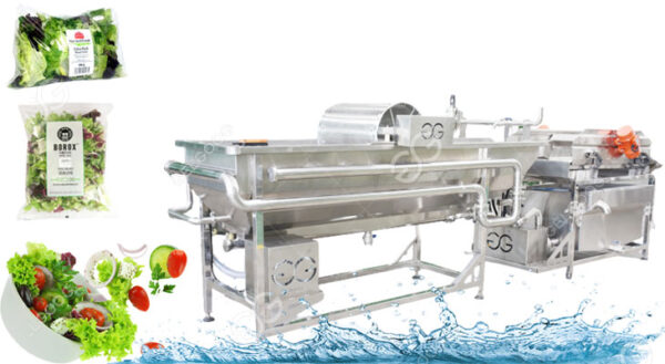 Industrial Salad Vegetables Washing Drying Processing Machine